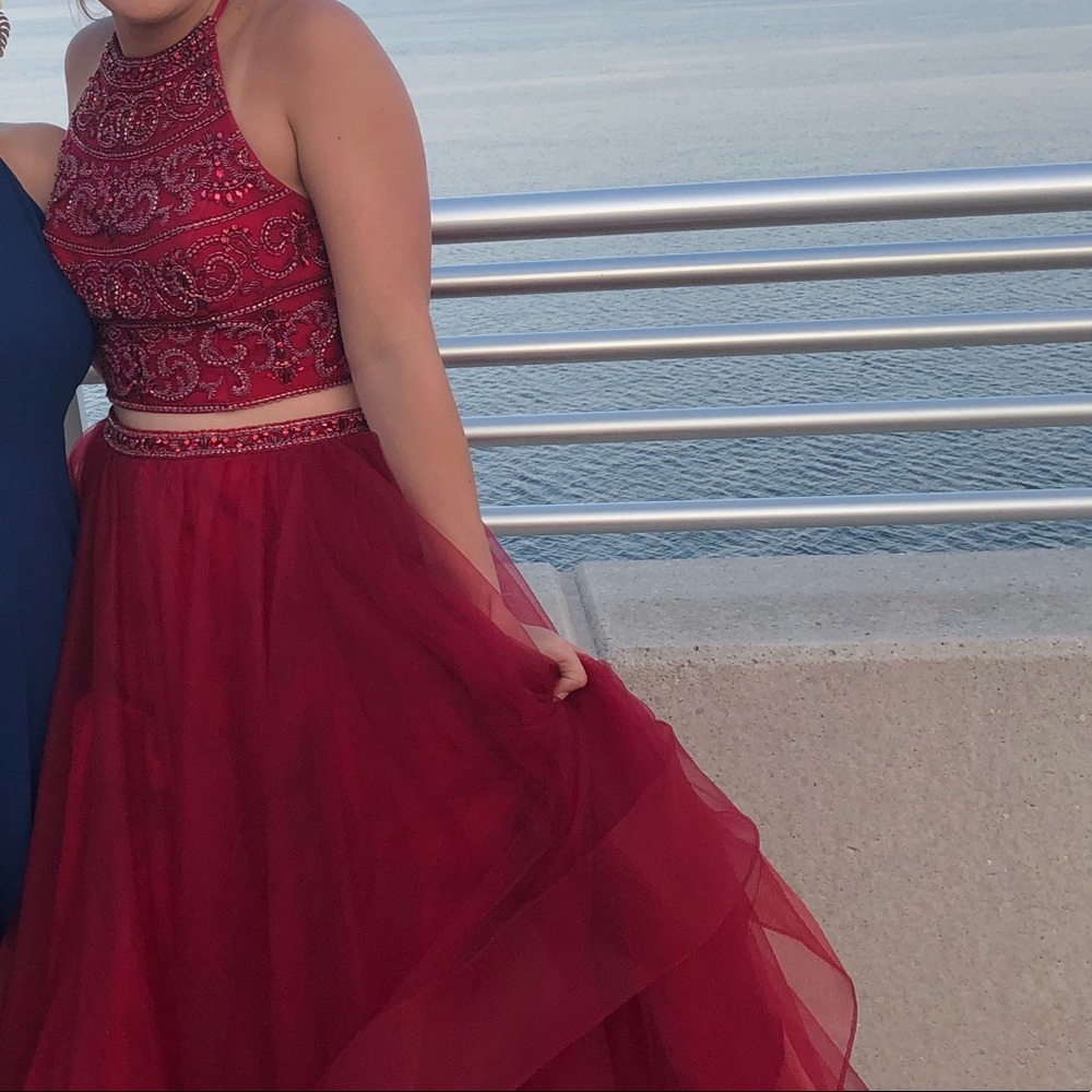 Red Two-Piece Formal/ Prom Dress - Gem